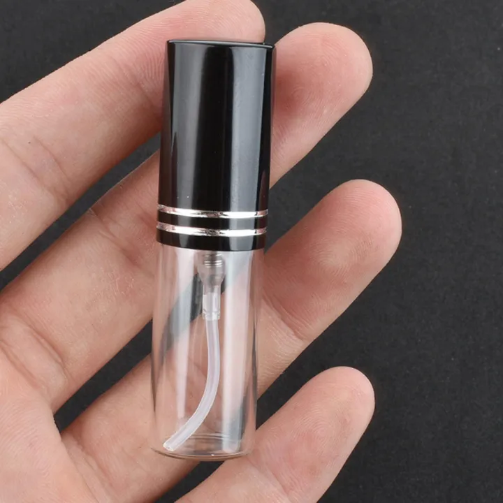 black glass Perfume Bottle compact empty 5ml Glass Bottle refillable ...