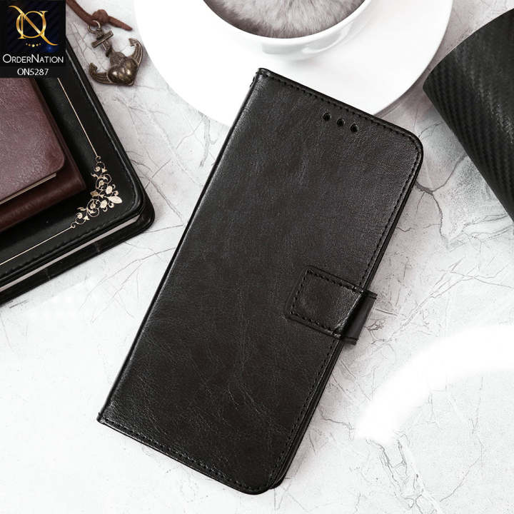 Vivo_ Y18 Cover - Black - Premium PU Leather Magnetic Flip Book Card ...
