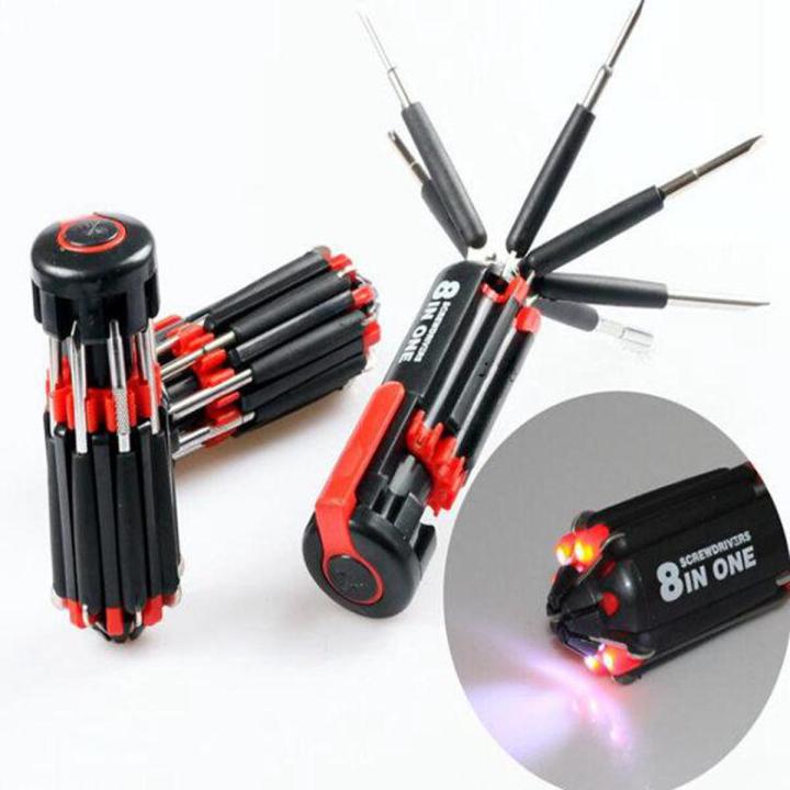 8 in 1 Multi Screwdrivers Set Powerful Torch Kit 8 in one Multi ...