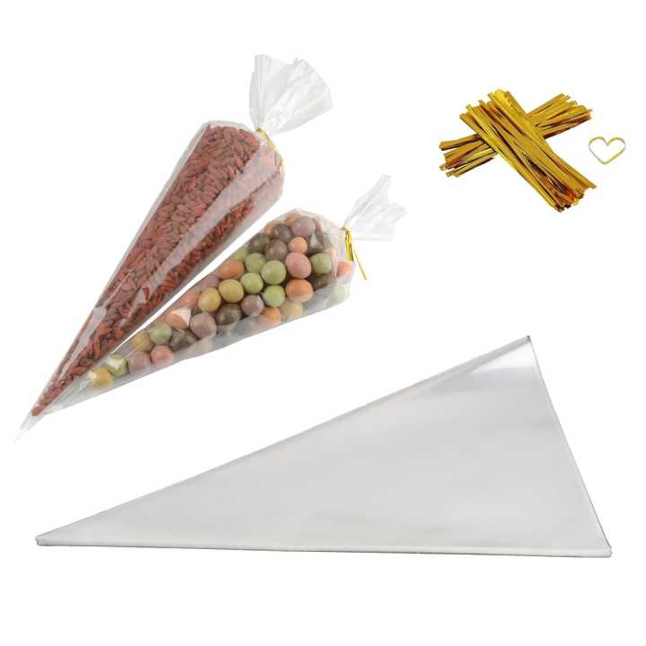 Cone Shape Candy Bags | Clear Cone Shape Candy Bags - Popcorn Bags ...