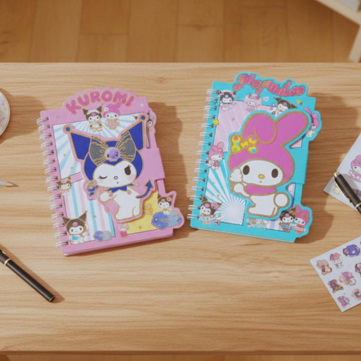 Sanrio Kawaii A6 Spiral Notebook with Stickers – Cute My Melody ...