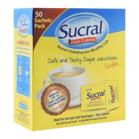 Sucral Zero Calorie Sweetener Sachet, 50-Pack | Daraz.pk
