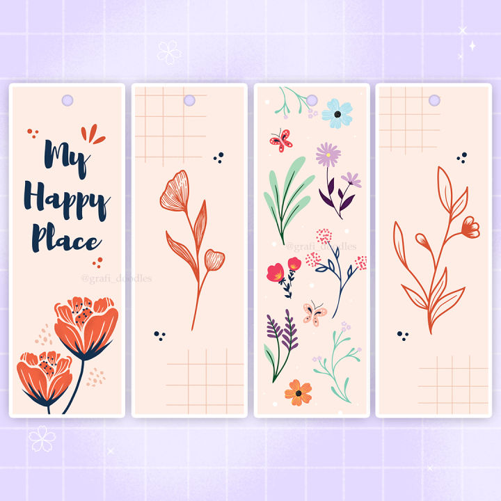Peach Cute Aesthetic Floral Bookmarks | Waterproof Bookmarks | Cute ...