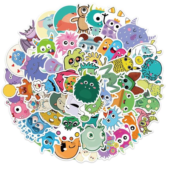 10/30/50PCS Cartoon Little Monster Graffiti Stickers Stick Skateboard ...