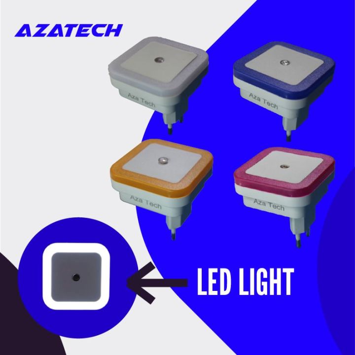 Aza Tech LED Bed Night Light Mini Wall Lights Auto On/Off Bedside Lamp Bedroom Nightlight Smart ...