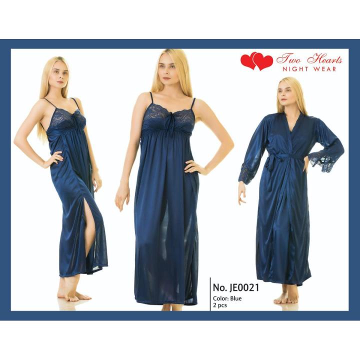 Nighty - Ladies Gown Night Suit Blue Colour For Women 2 pcs | Daraz.pk