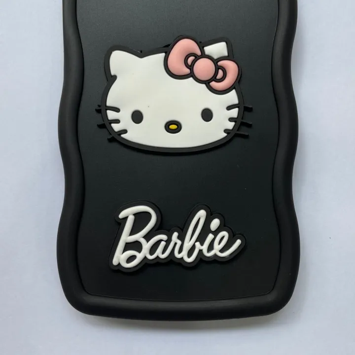 Infinix Hot 10 – Cute Curl Silicone Back Cover with 3D Kitty & Barbie ...