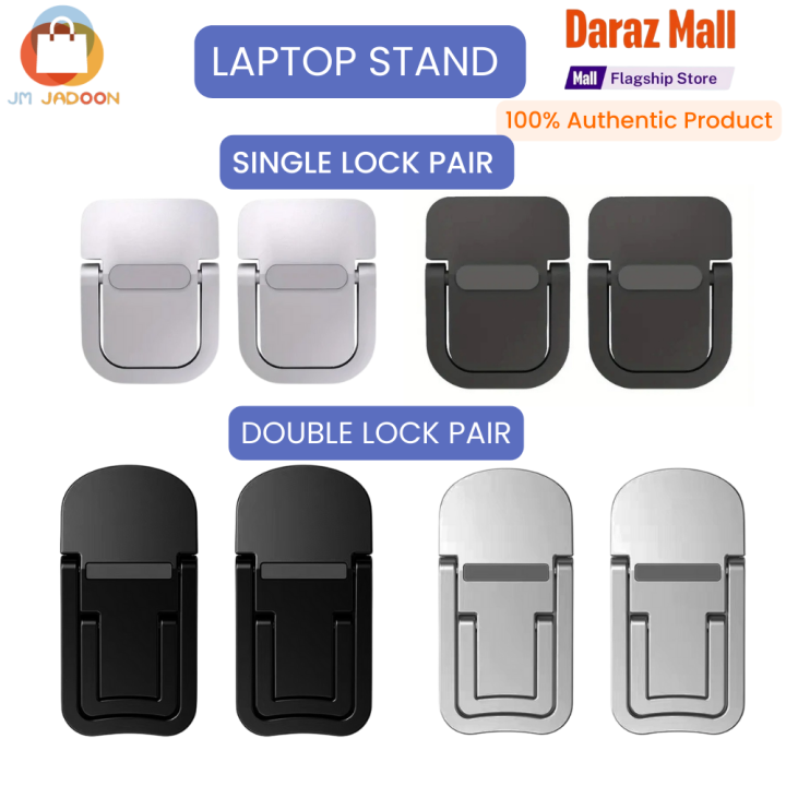 JM JADOON Laptop Stand Clip 2 PCS/1 Pair Metal Dual Lock | Single Lock ...