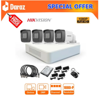 High Quality HIKVISION 100% Original 4 Cameras Package, 2 Megapixels ...
