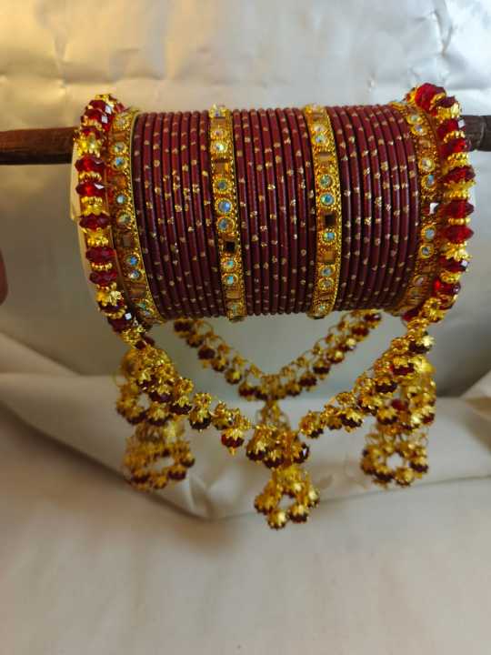 Beautiful Bridal Metal Bangle Set For Brides | Daraz.pk