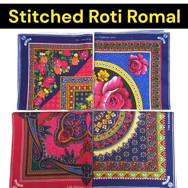 Pack Of 3 Full Stitched Roti Romal In Different Colours, 100% Cotton ...