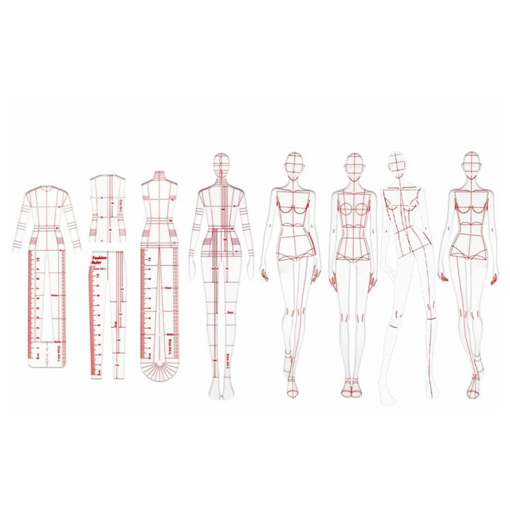 Fashion Illustration Rulers Sketching Templates Ruler,Combination ...