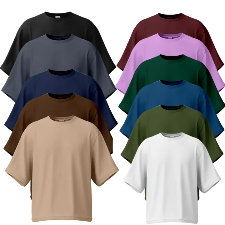 Men’s Plain T-Shirt, Half Sleeves, Crew Neck, Drop Shoulder ...