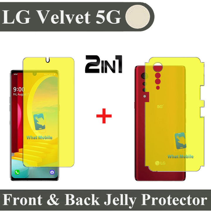 LG Velvet 5G Front Screen & Back Jelly Protector Hydrogel Film Soft ...
