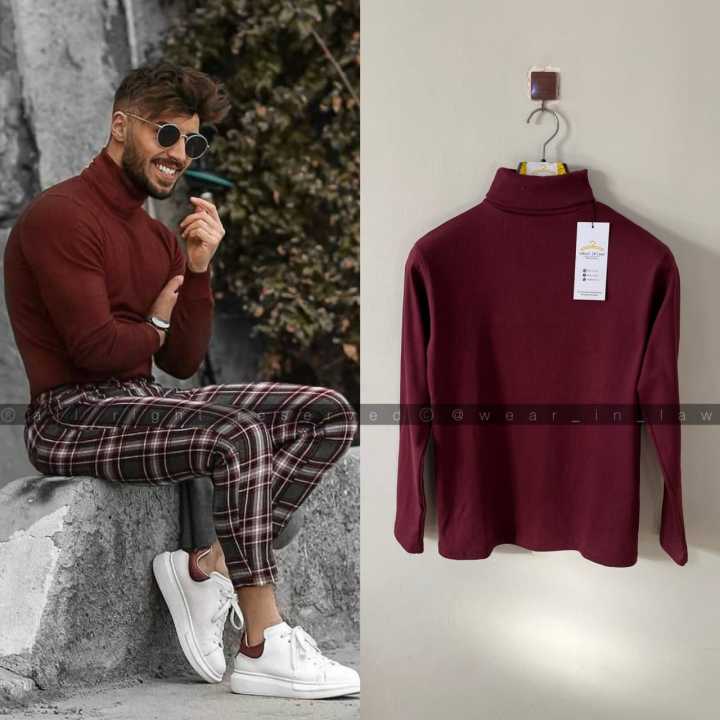 Slim Fit high neck for men and boys for winter warm full sleeves ...