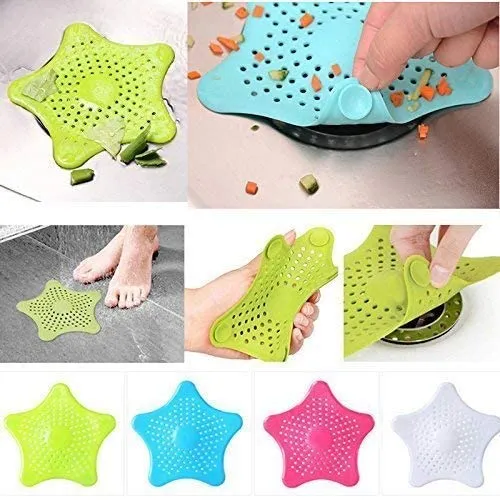 3 PCS Bath Sink Strainer Starfish Hair Catcher Rubber Sink Strainer ...