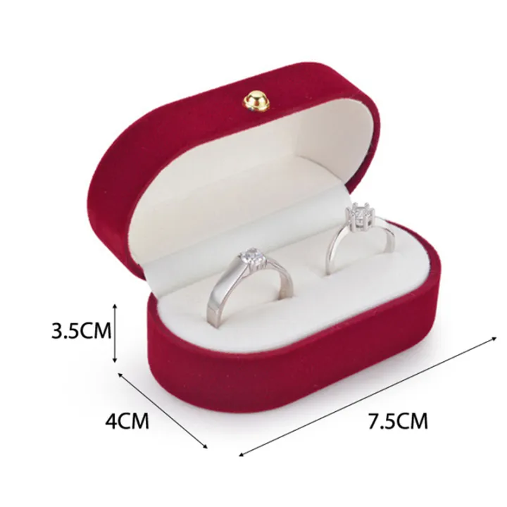Velvet Trinket Box Ring Box Jewelry Organizer Double Rings BoxJewelry Box CRK | Daraz.pk