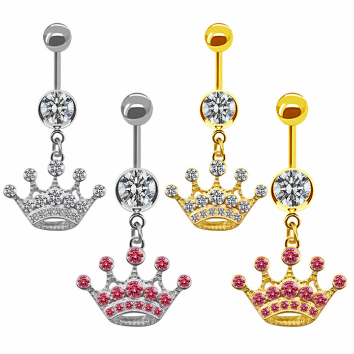 Gaibei European and American cross-border crown navel ring noble crown ...