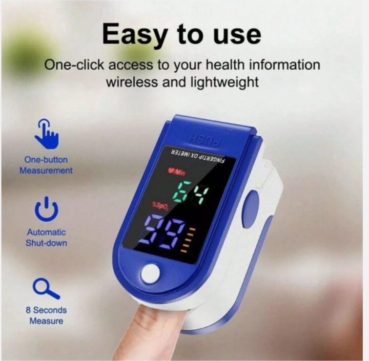 Fingertip Pulse Oximeter LED Display Blood Oxygen Saturation SpO2 ...