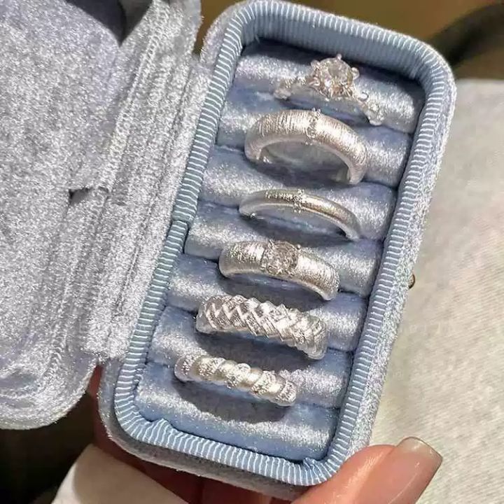 Rich daughter ~ high-end diamond brushed open ring female light luxury ...