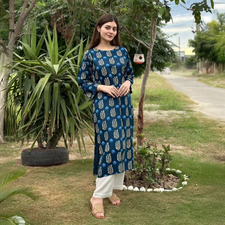 Stylish Collection Stitched Long Kurti 2pc dress for Women and Young Girls - Dress For Girls ...