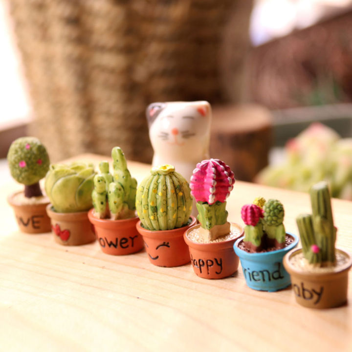 1 Piece Lifelike Miniature Artificial Fleshy Cactus Plant Figurines ...
