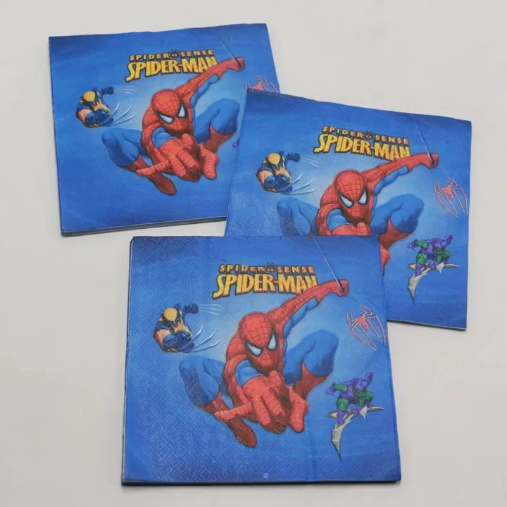 Spiderman Theme Tissues Pack For Birthday Party Decoration - Unicorn ...