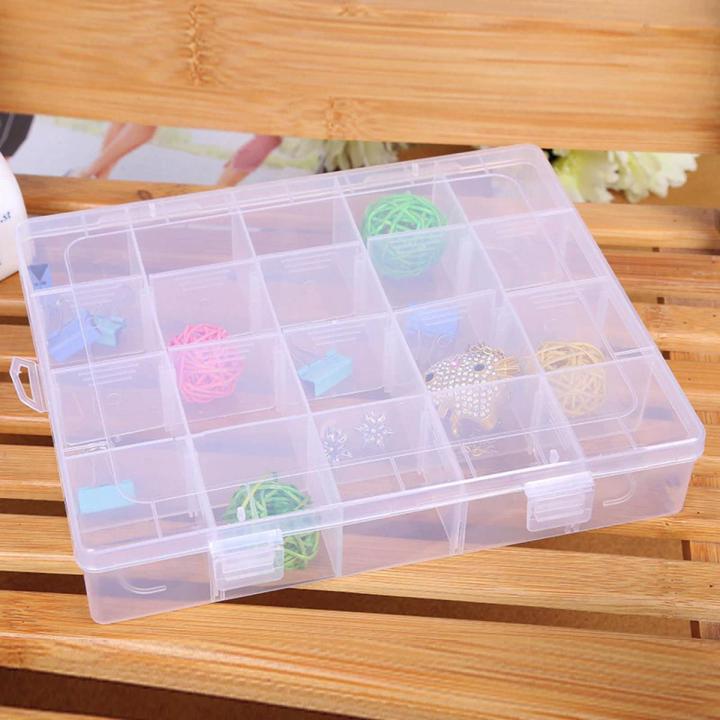 20 Dividers Empty Clear Transparent Plastic Organizer Box Display Case ...