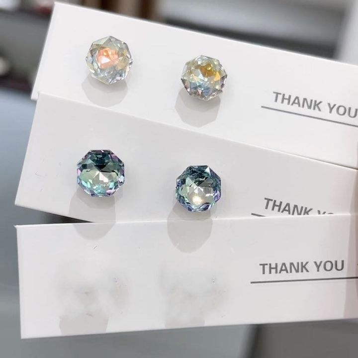 【Mega Sale】Super Shiny Eight-Sided Rose Artificial Crystal Earrings ...