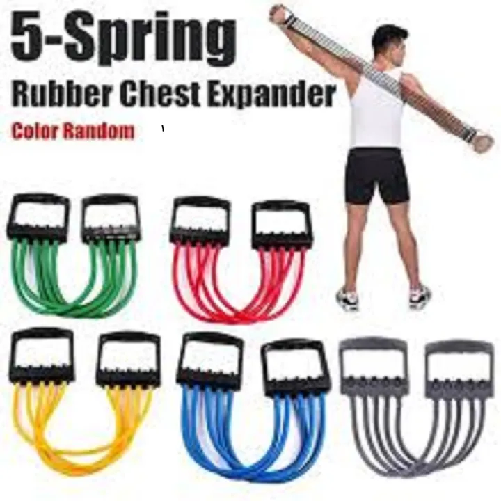 5 Springs Chest Expander Strength Arm Chest Pull Fitness | Daraz.pk