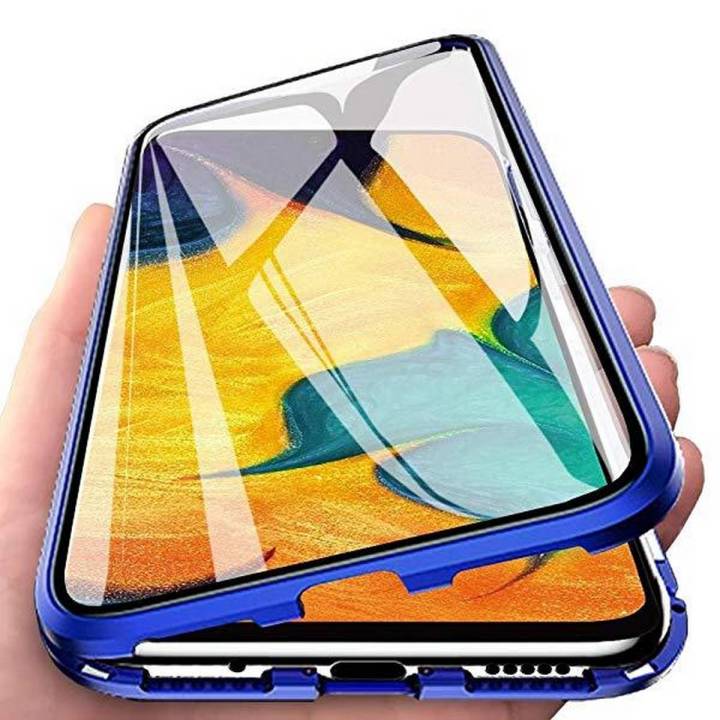 Samsung A30 - Magnetic Cover with Tempered Glass Back | Daraz.pk