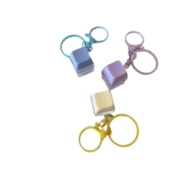 Relaxing DIY Keyboard Fidget Keychain With Light Keycap Finger Keyboard ...