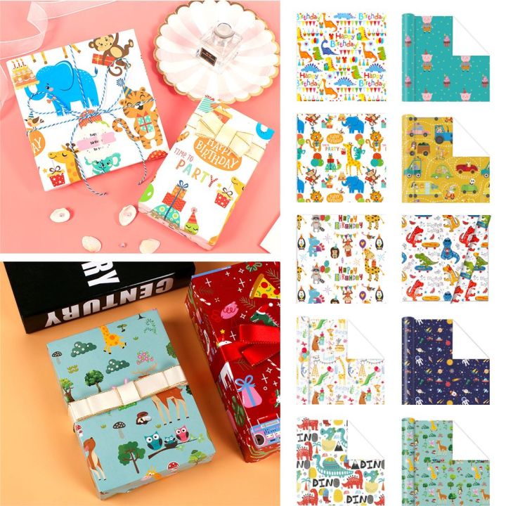 Colorful Craft Happy Birthday Cartoon Dinosaur Gift Wrapper Box ...