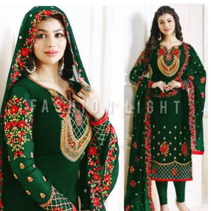 Dhani Green Mirror Work Maxi For Girls | Daraz.pk