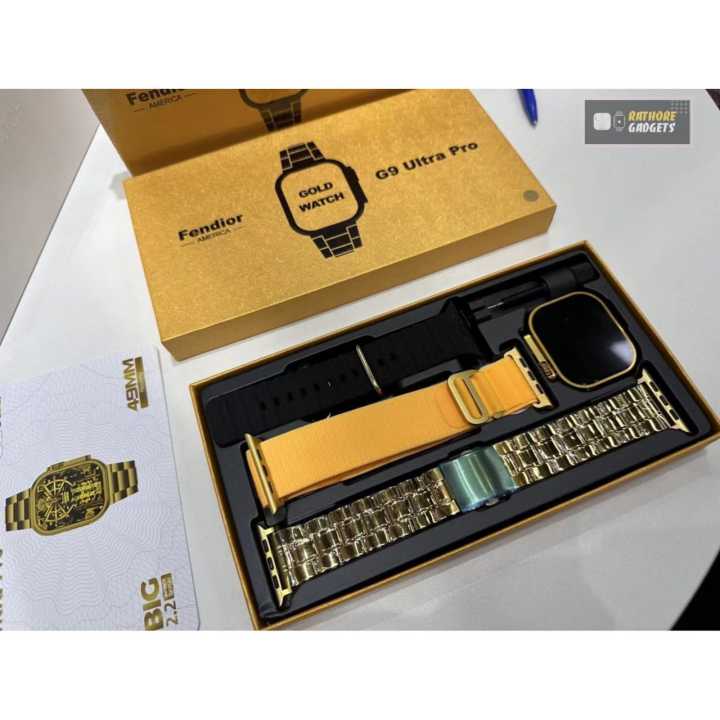 G9 Ultra Pro Smart Watch | Golden Edition | 2.02 Inch Bezel Less ...