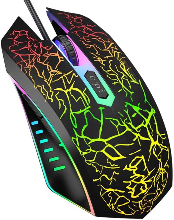 Gaming Mouse With 7 LED RGB Backlit Seven Colour Lighting RGB Mouse ...