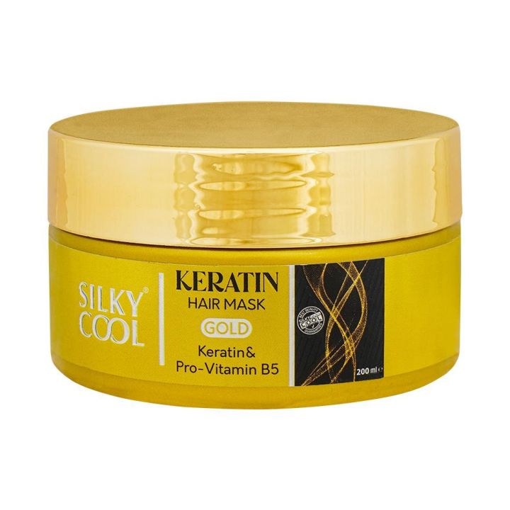 Silky Cool Gold Keratin & Pro-Vitamin B5 Keratin Hair Mask-200ml | Daraz.pk