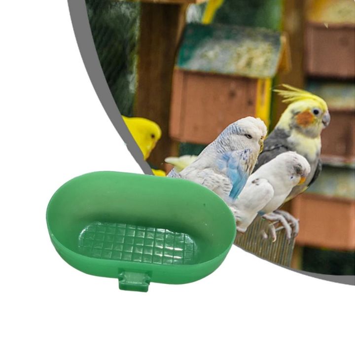 Multifunction Portable Parrot Bathtub Haning Oval Bird Food Bowl ...