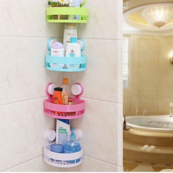 New Eco Friendly Plastic Corner Triangle Shelf Suction Rack Shower Wall ...