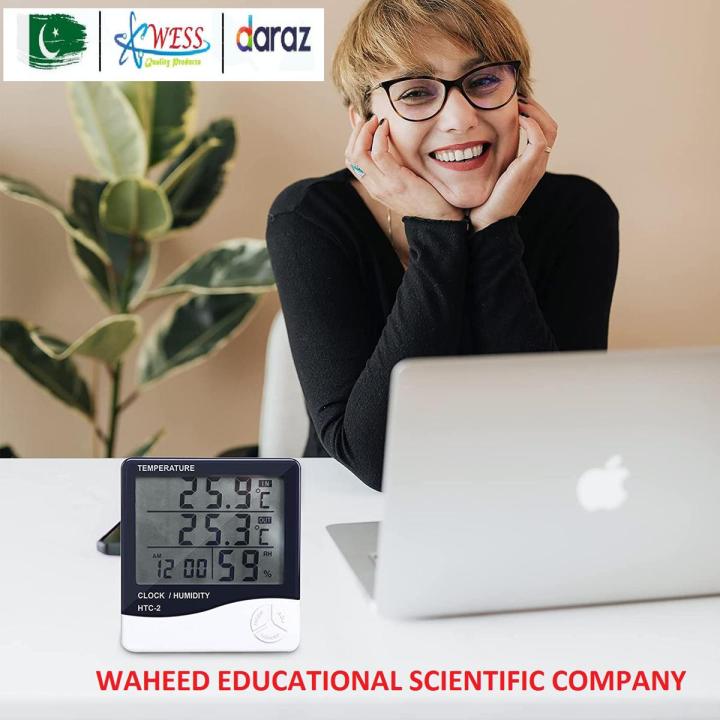 HTC 2 Digital Thermometer and Hygrometer with wire for outside ...