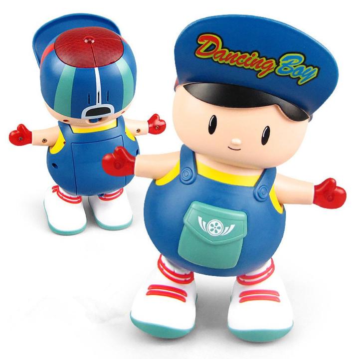 Electric Dancing Big Head Boy Walking Dancing Doll Lighting Music Kid ...