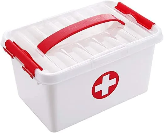 rtable Double Layers Rectangular Medicine Cabinet Household First Aid ...