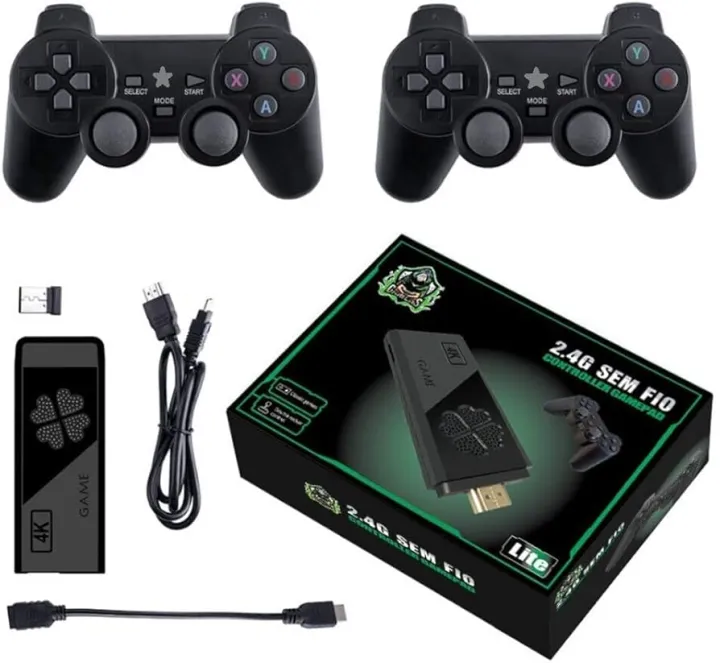 Video Game Stick Lite 4K Console 64G Built-in 20000 Games Retro ...