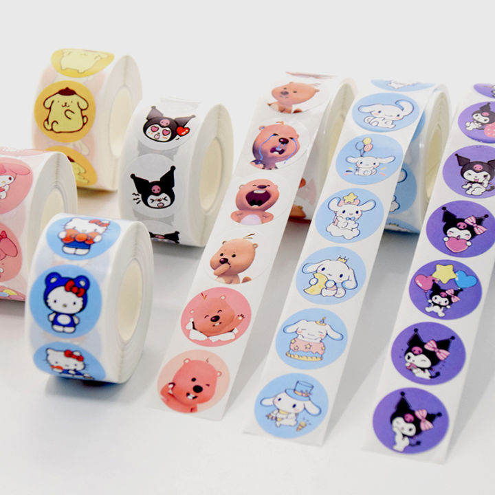 500 Pcs/roll Cartoon Anime Stickers Cute Kuromi Loopy Stickers Notebook ...