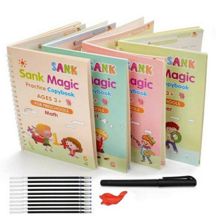 RN Set of 4 Magic Learning Book with Magic Pen & 5 refills, Practice ...