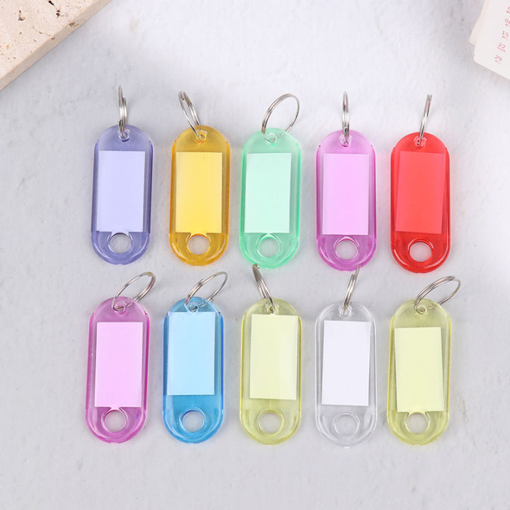 10Pcs Multicolor Keychain Key ID Label Tags Luggage ID Tags Hotel ...