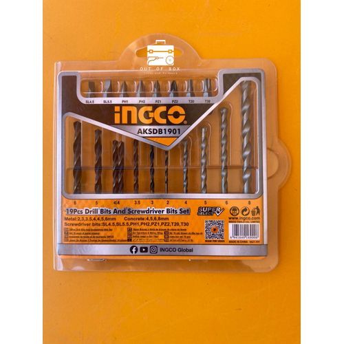 Ingco Drill And Screwdriver Bits Set (19pcs) | Daraz.pk