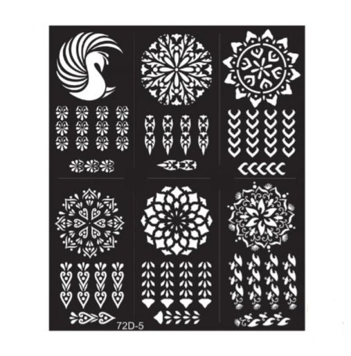 Different Designs Mehndi Stencils Stickers Reusable | Daraz.pk