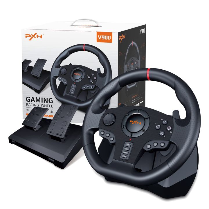PXN V900 Steering Wheel PC Gaming Racing, Universal USB Car 270/900 ...