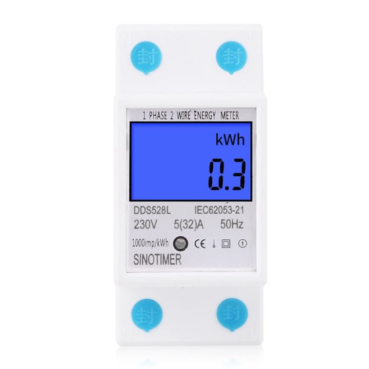 1 PCS Backlit Single Phase Two Wire Lcd Digital Display Wattmeter Power Consumption Energy Meter ...